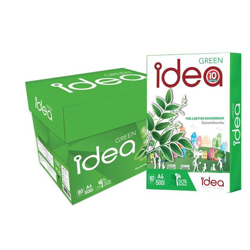 Idea Green กระดาษถ่ายเอกสาร A4 80 แกรม แพ็ค 1x5 | Officepal